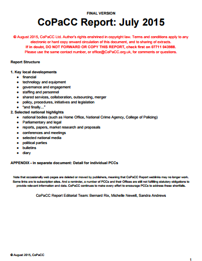 CoPaCC Policing Report - July 2015 - Policing Insight