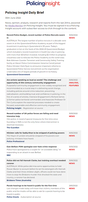 New Daily Brief launched: The world of policing information delivered ...